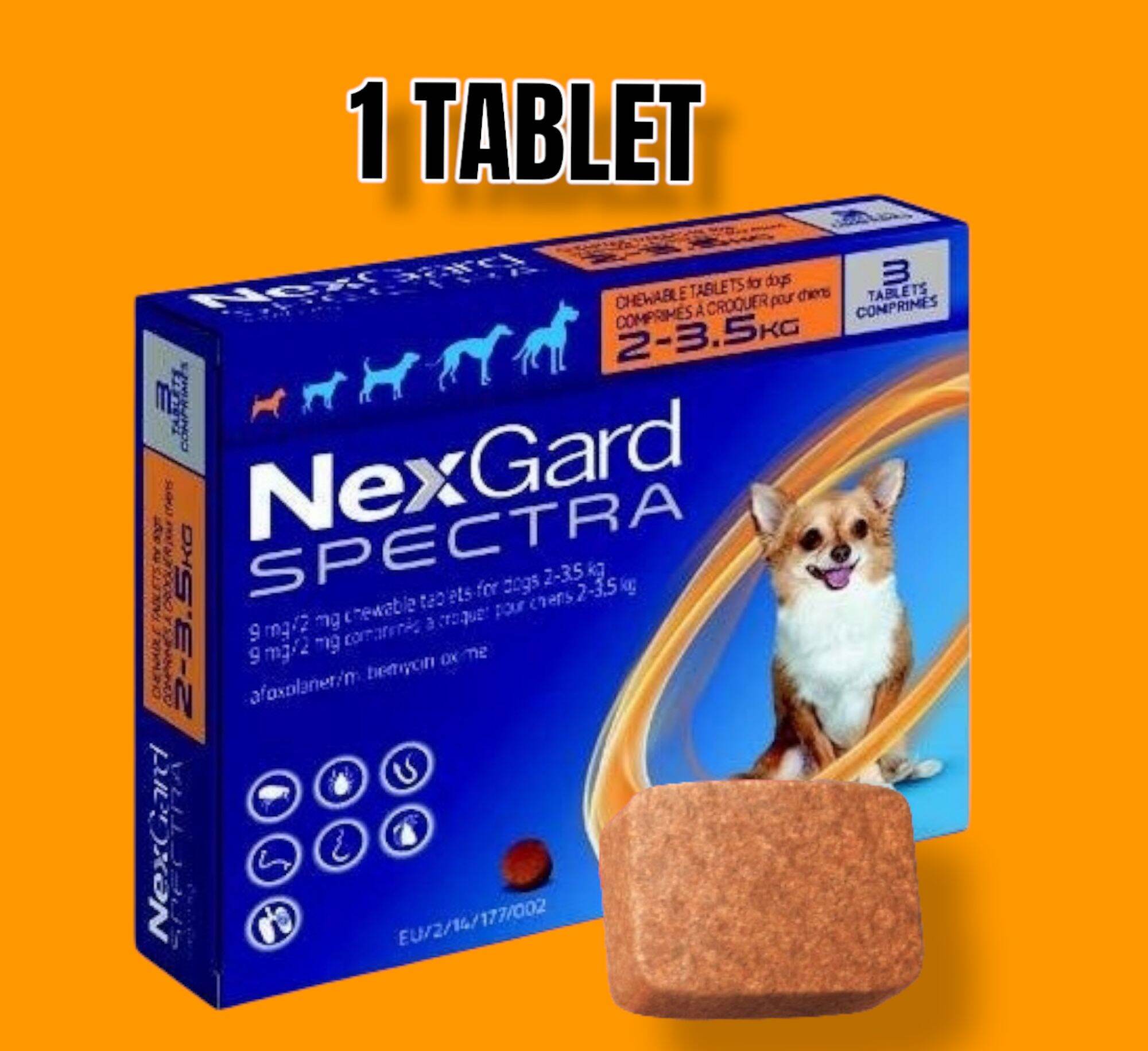 Nexgard Spectra Tablet 2-3.5kg ( 1 Tablet w/ STICKER) | Lazada PH