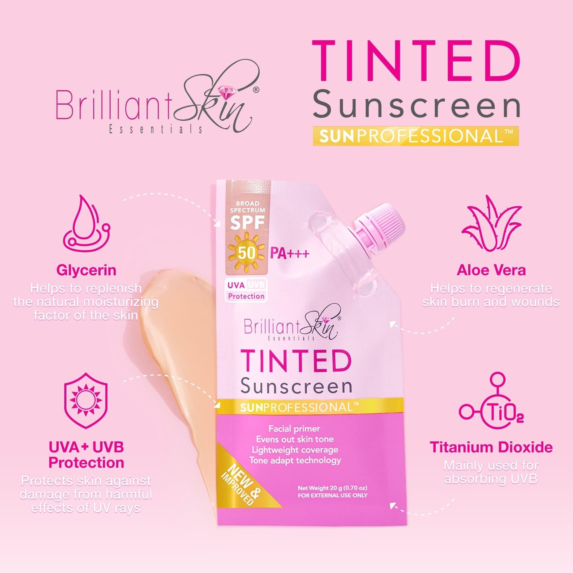 TINTED SUNSCREEN SPF50 BY BRILLIANT | Lazada PH