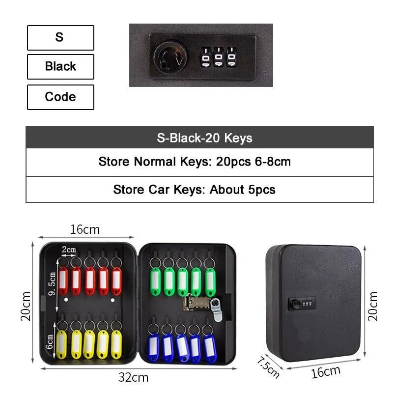 New 20 Keys Safe Storage Cabinet Password/Key Lock Spare Car Key Metal ...