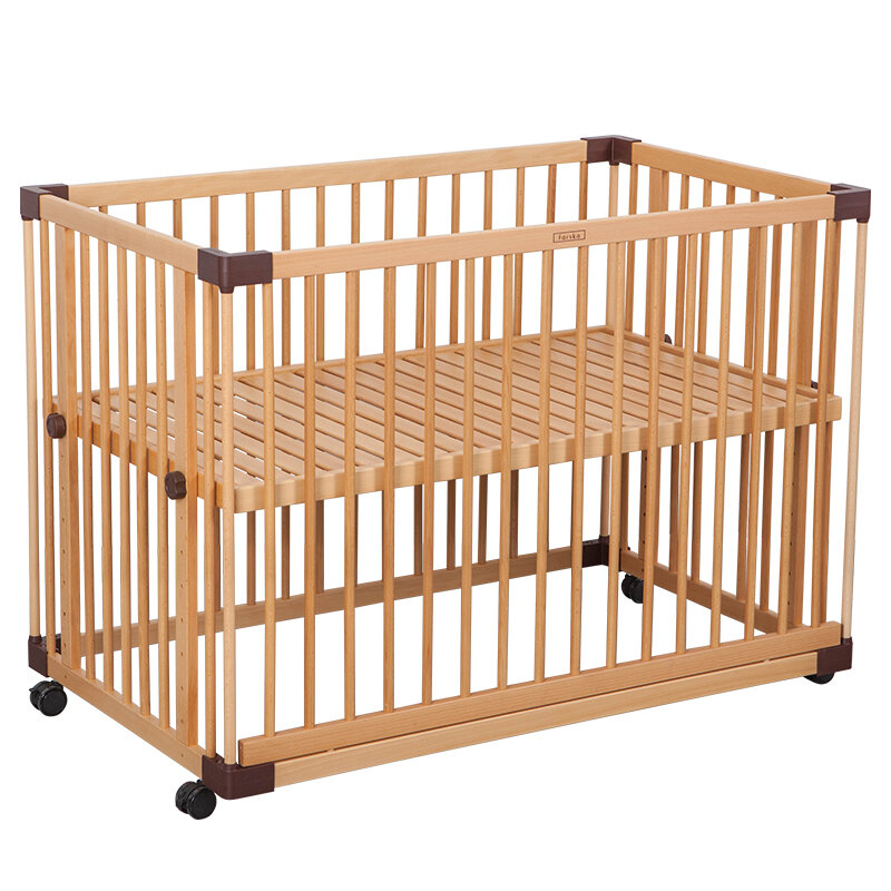 Farska Baby Bed Stitching Bed Full Solid Wood Imported Beech Children's ...