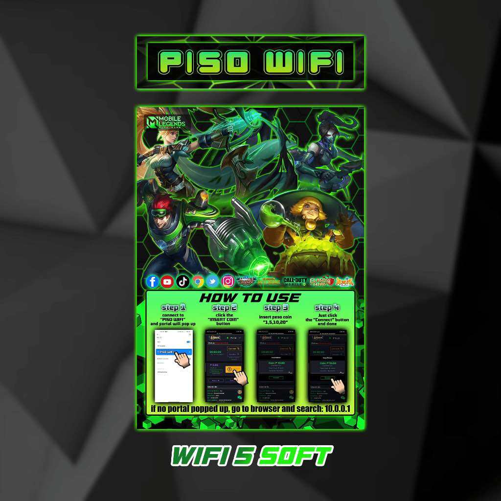 Stickers For Piso Wifi (WaterProof) Green Theme High Quality Vinyl ...