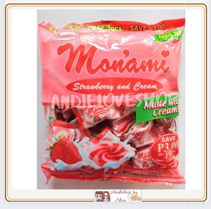 [FOOD] Monami Strawberry And Cream Candy (50+ 3) 53pcs per Pack | Lazada PH
