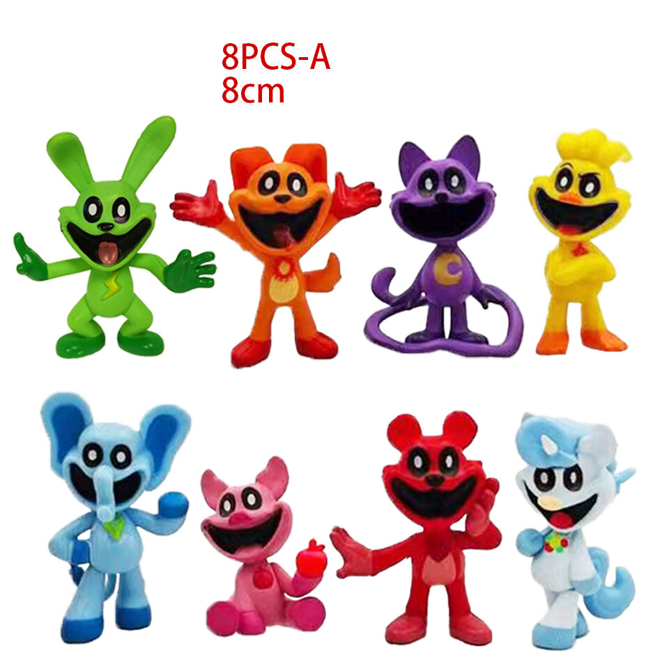 8PCS Smiling Critters Figure 8-10cm Smiling Critters Cat Nap Dog Day ...