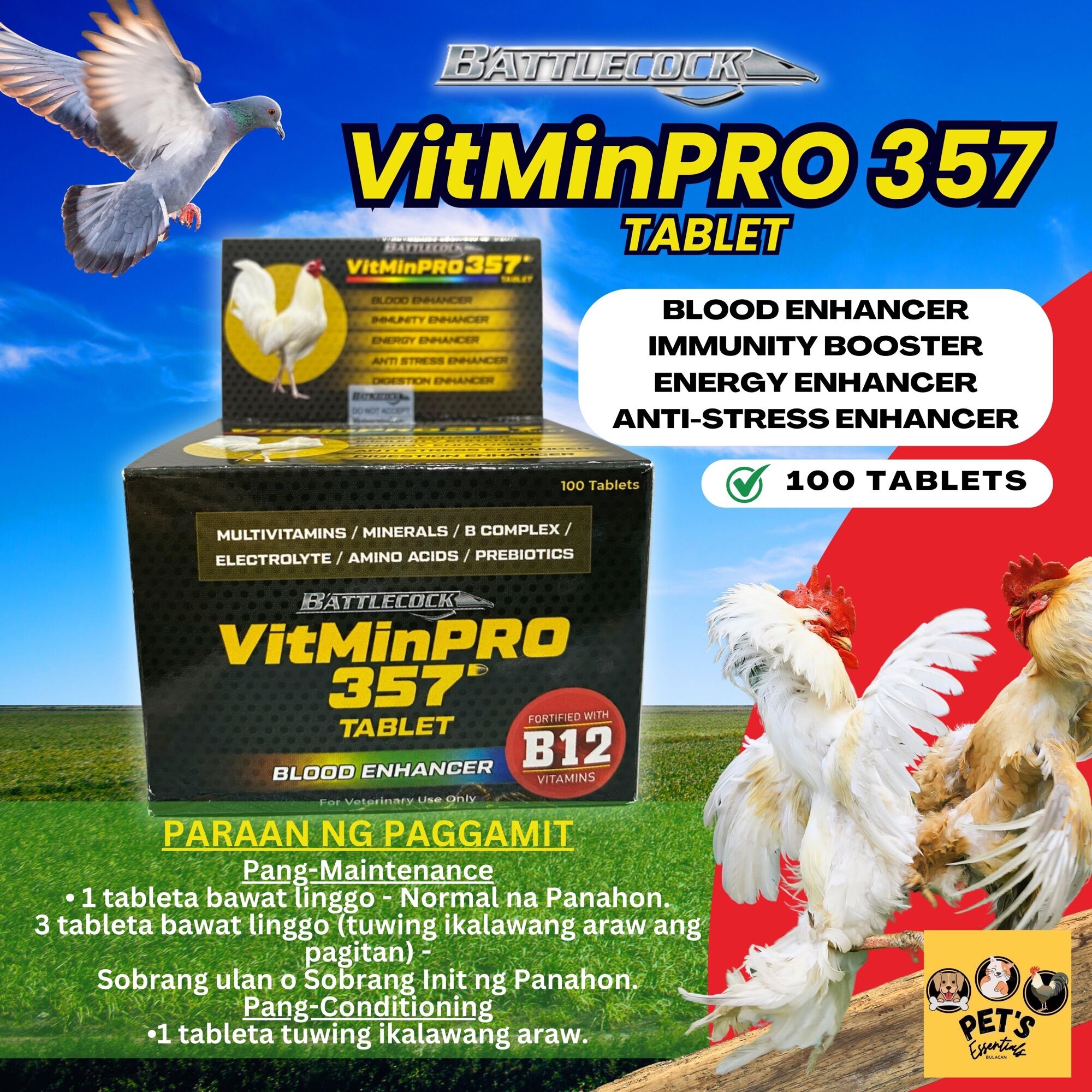 Vitminpro 357 Battlecock 100 tablets | Lazada PH