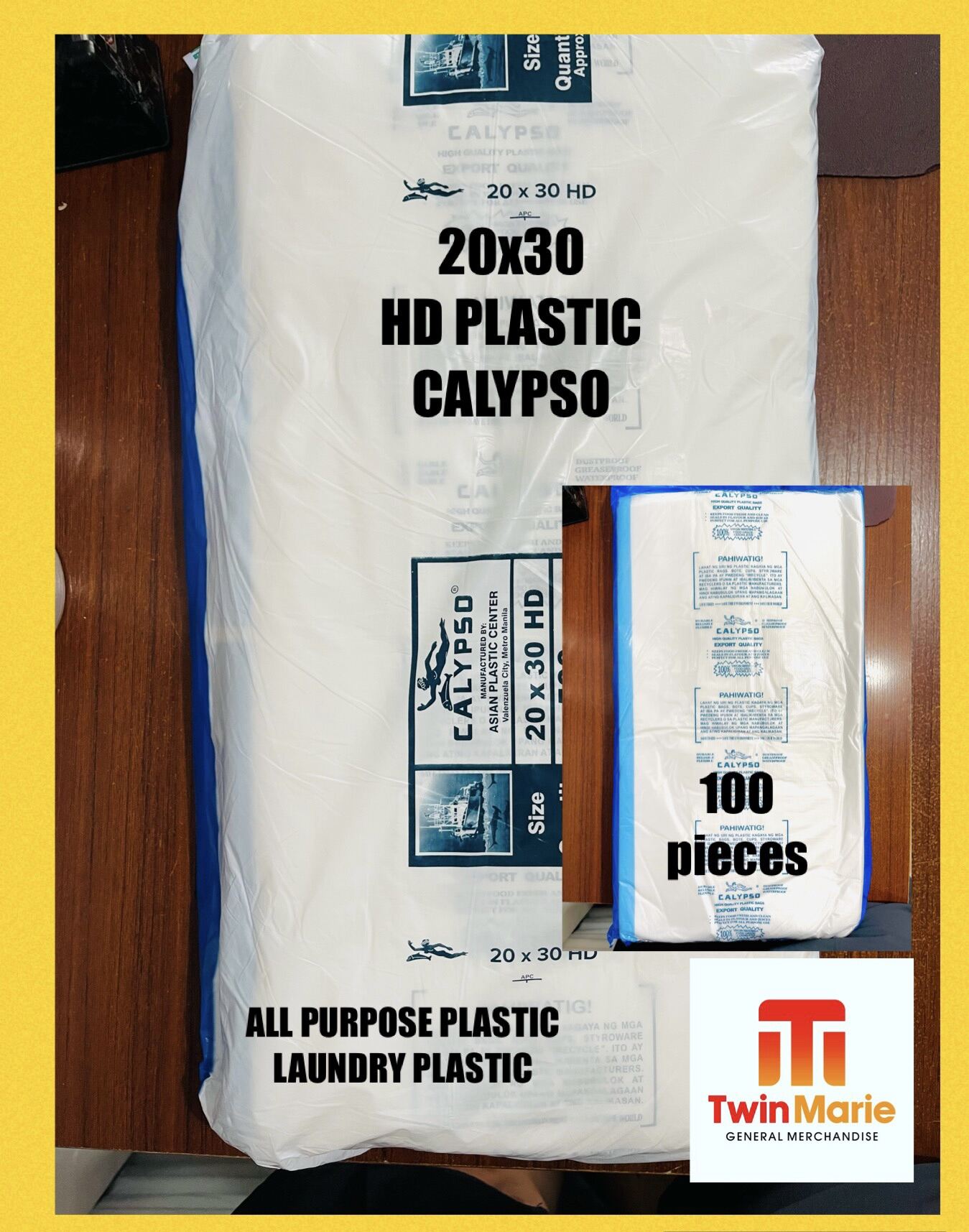 CALYPSO 20x30 HD (PLASTIC LABO) 100 pieces LAUNDRY PLASTIC (ALL PURPOSE ...