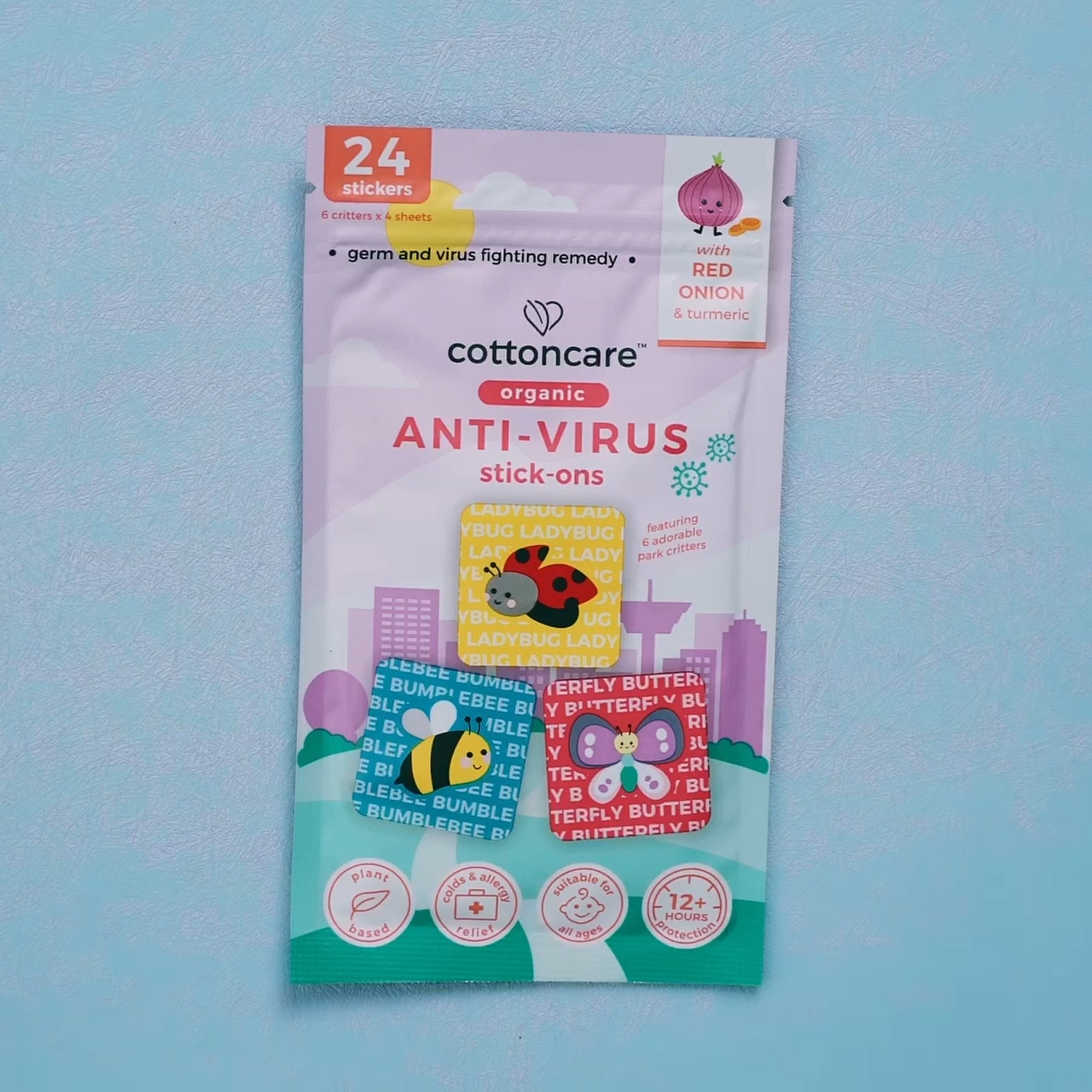 Cottoncare™ Organic Anti-Virus Stick Ons Red Onion Turmeric Sticker ...