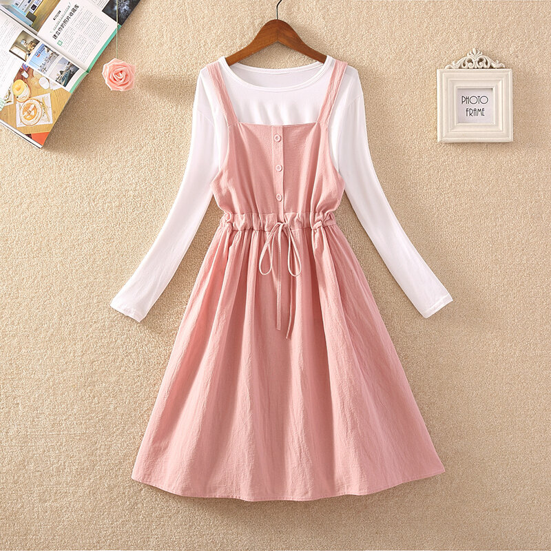 Suspender Skirt Two-piece Suit Summer Preppy 2023 Amoi Junior High ...