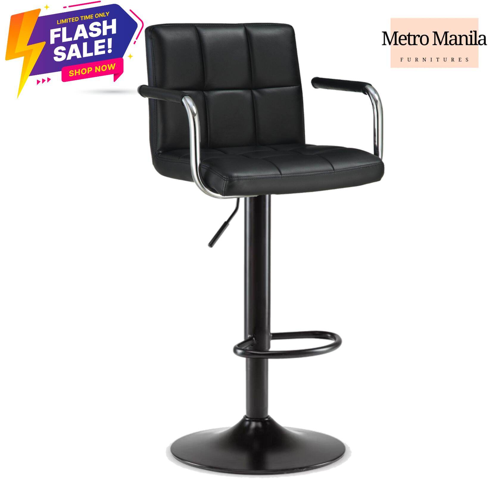 Bar Chair with arm rest, Salon Bar Chair Nordic Bar Chair, Square Grid ...