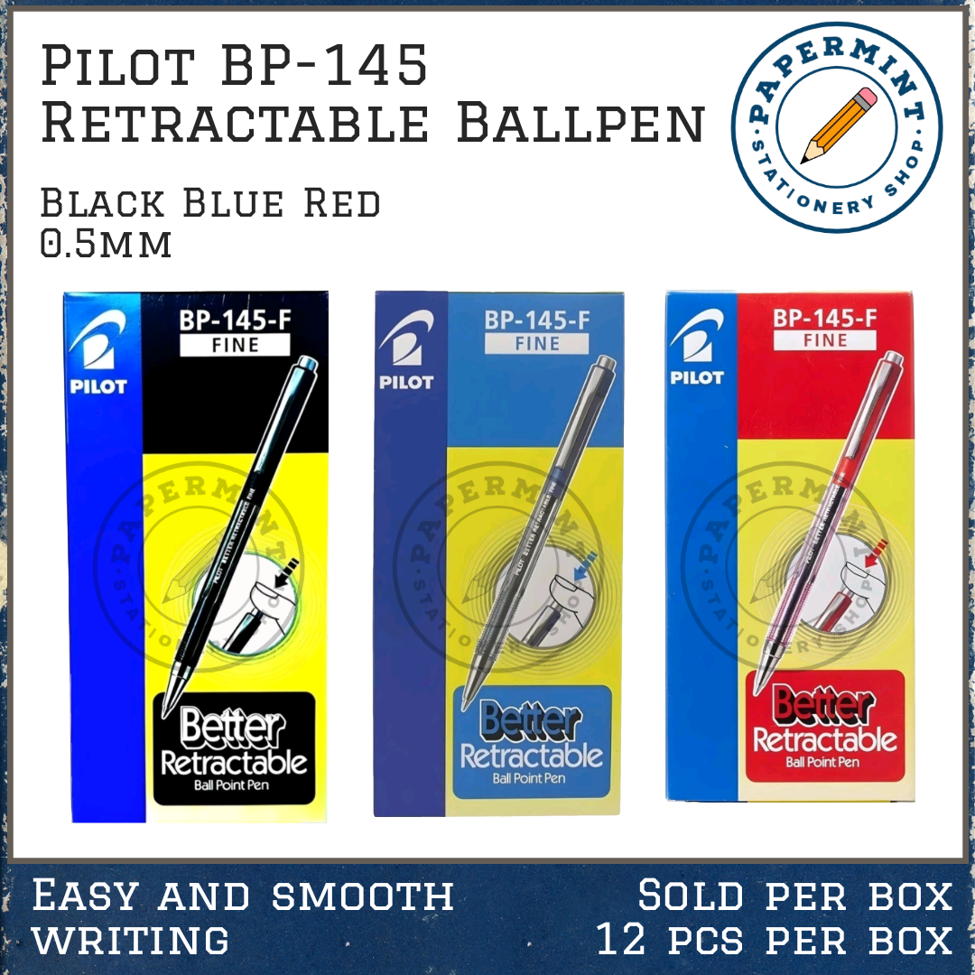 Pilot BP-145 Fine Better Retractable Ballpen 12 pcs/box | Lazada PH