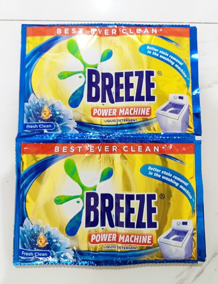 Breeze Power Machine liquid detergent Fresh clean 60g x 6sachets ...