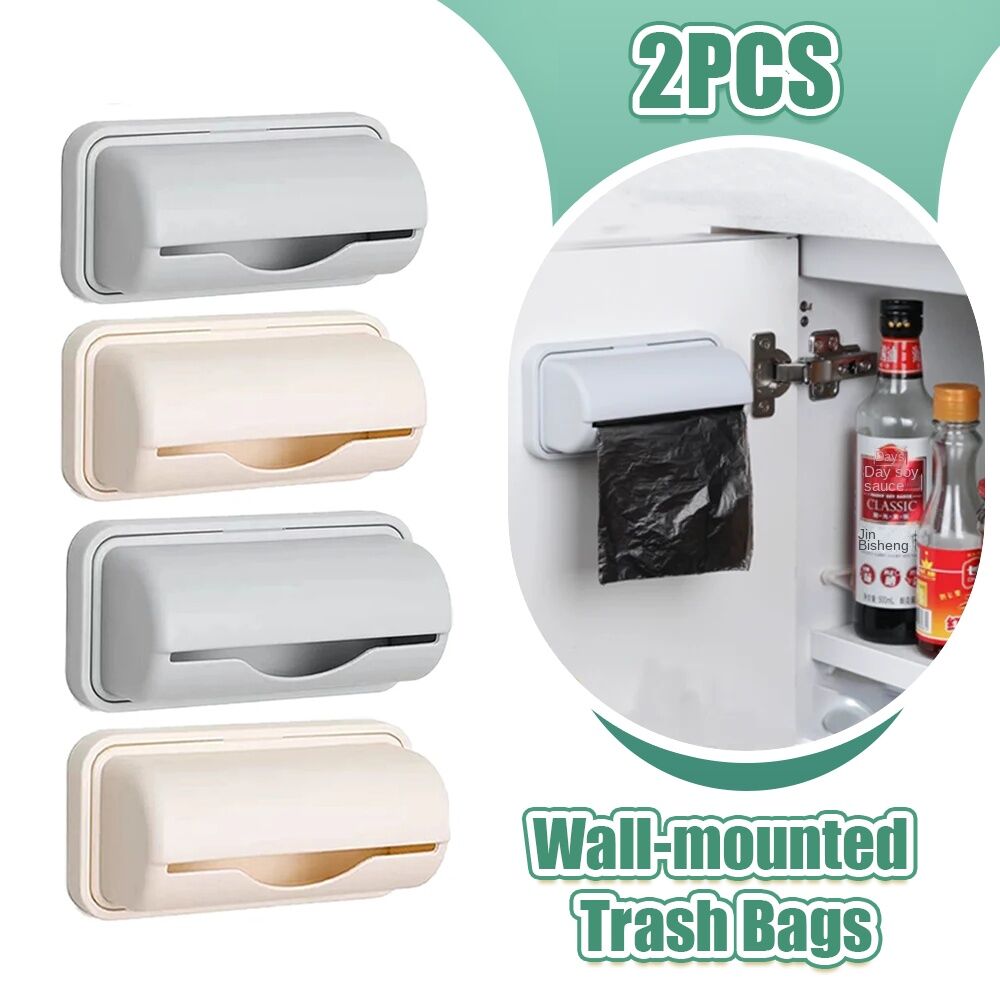 No Punching Bin Bag Dispenser Holder Wall-mounted Trash Bags Storage ...