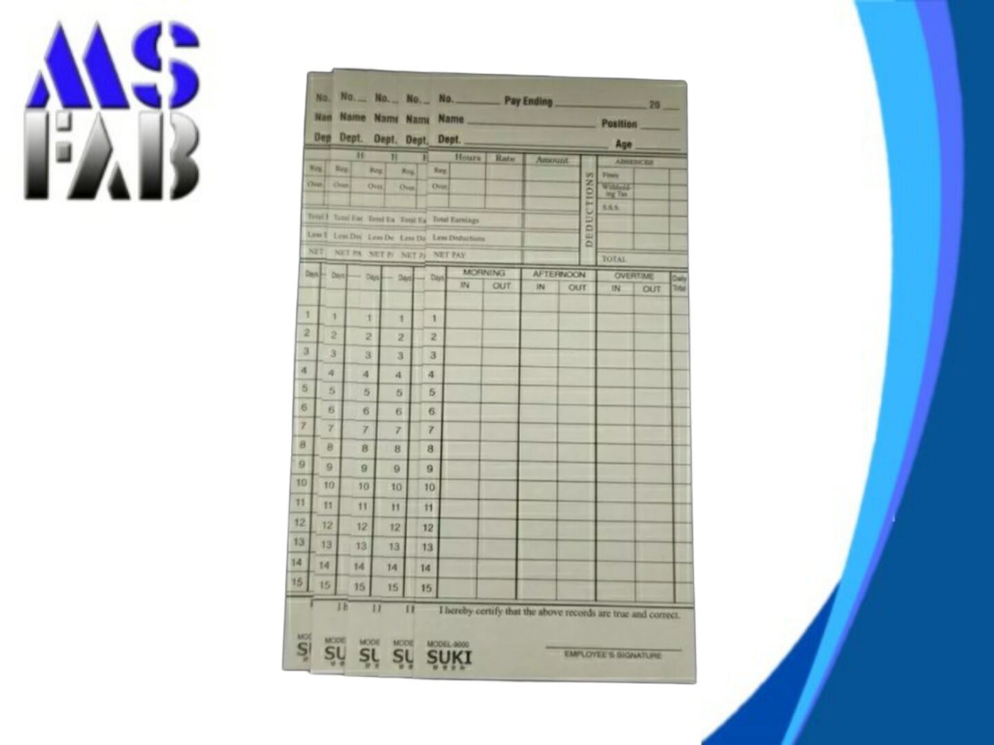 SUKI Time Card White M-9000, Sold per 5 pieces | Lazada PH