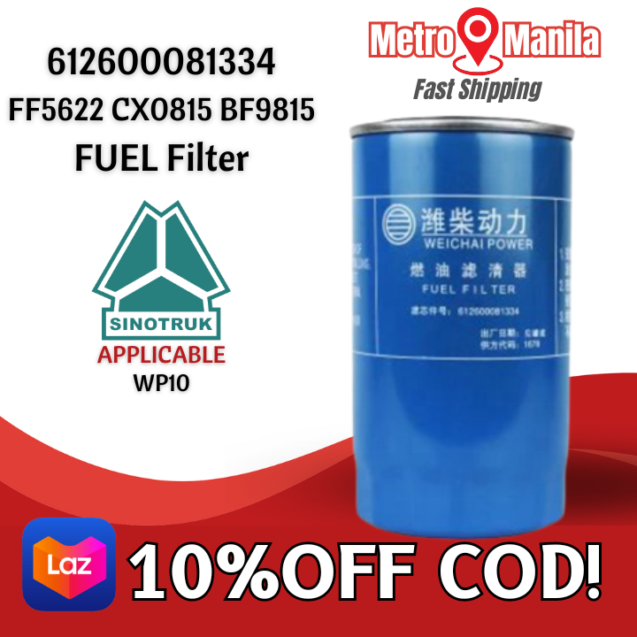 612600081334 FF5622 CX0815 BF9815 Howo Sinotruk Fuel Filter WP10 ...