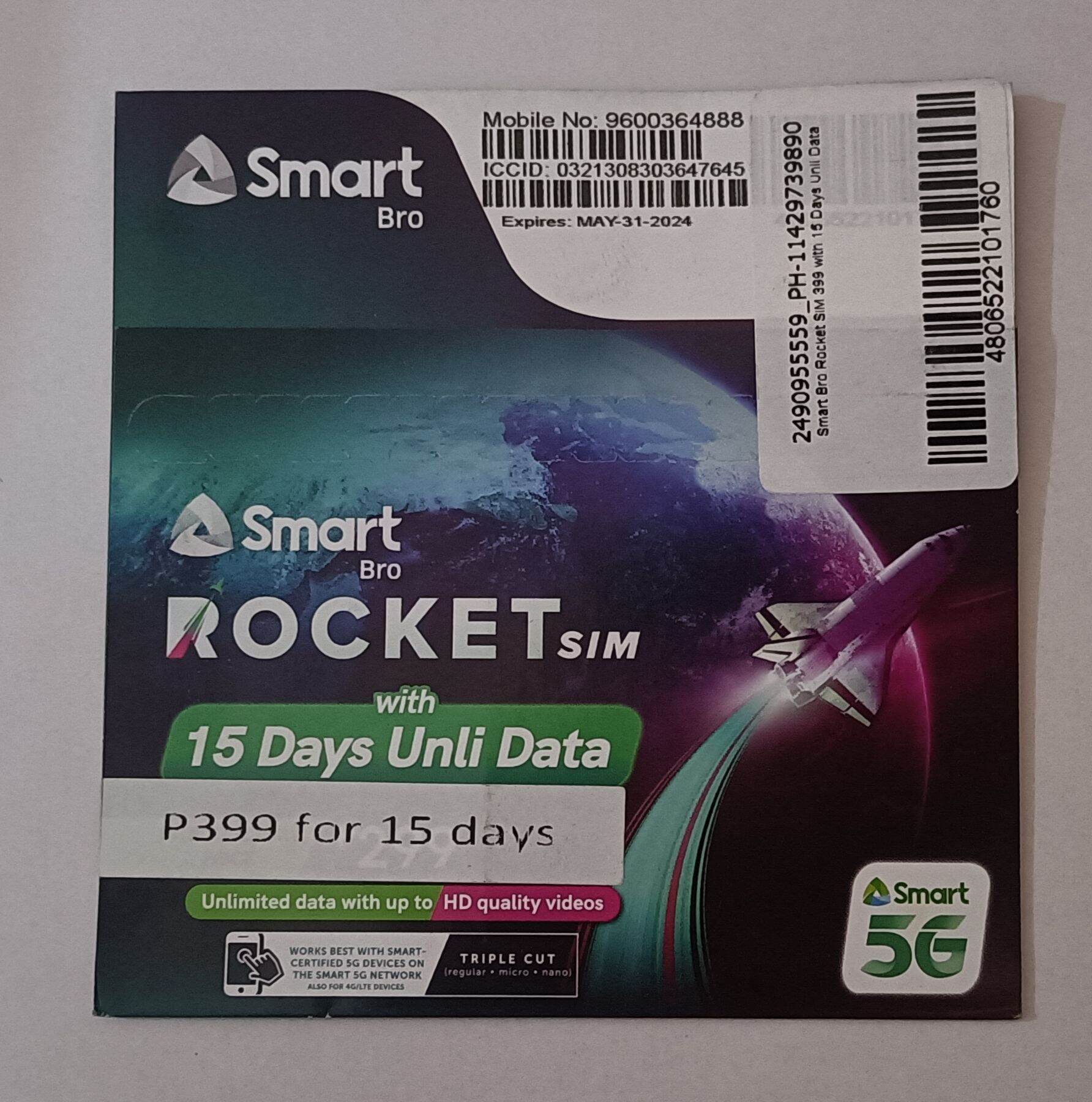 ROCKET SIM UNLI DATA FOR 30Days No capping (smart Network) | Lazada PH