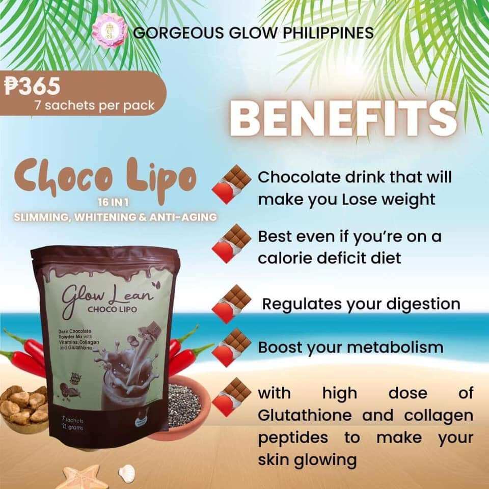 Glow Lean Choco Lipo (7sachet x 21g) ONHAND | Lazada PH
