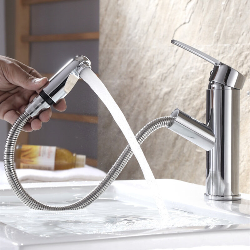 Copper Single Hole Basin Wash Basin Faucet Bathroom Hot and Cold Mixing ...