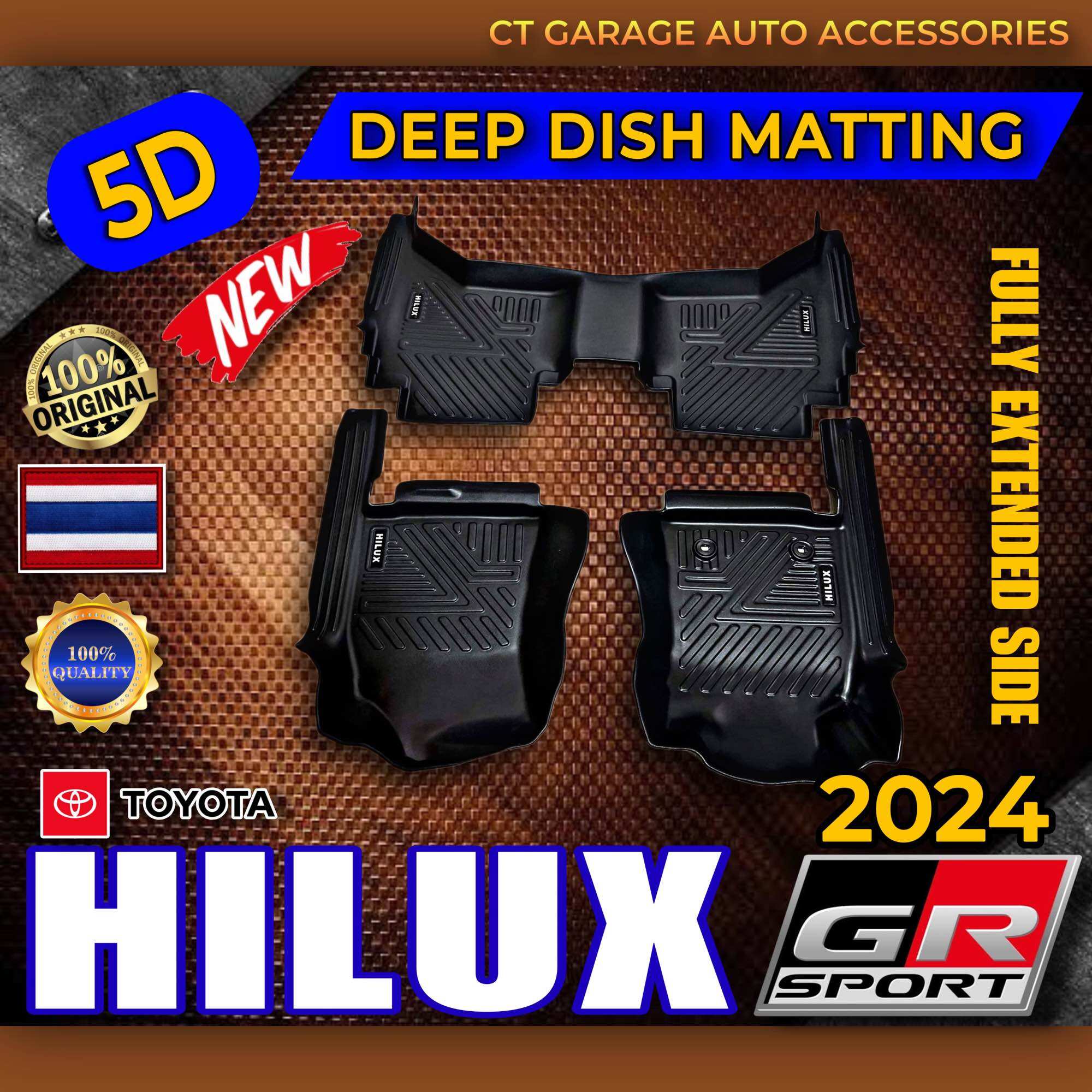 TOYOTA HILUX GR SPORT 2024-2025 5D DEEP DISH MATTING | Lazada PH