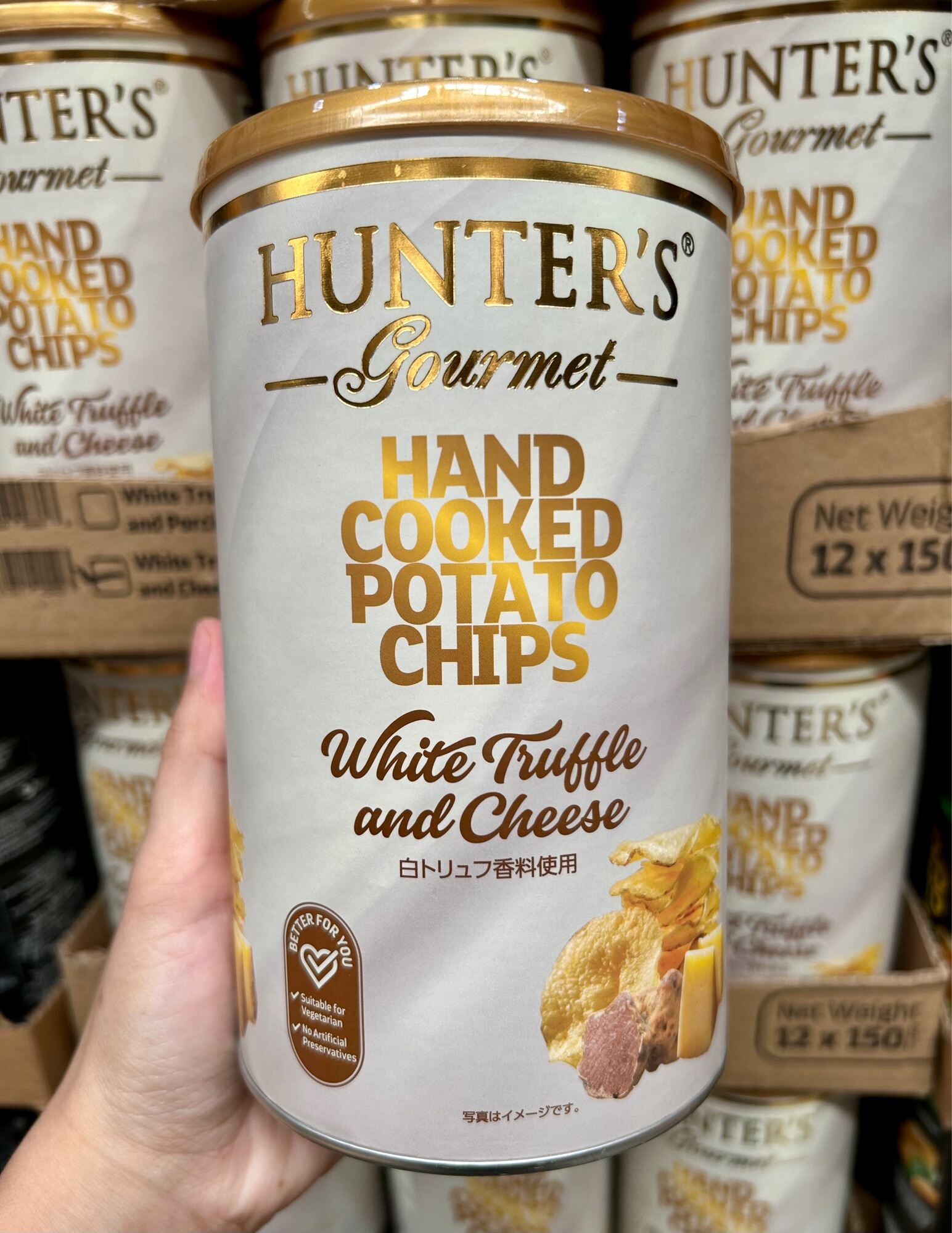 Hunter's Gourmet White Truffle and Cheese Hand Cooked Potato Chips 150g ...