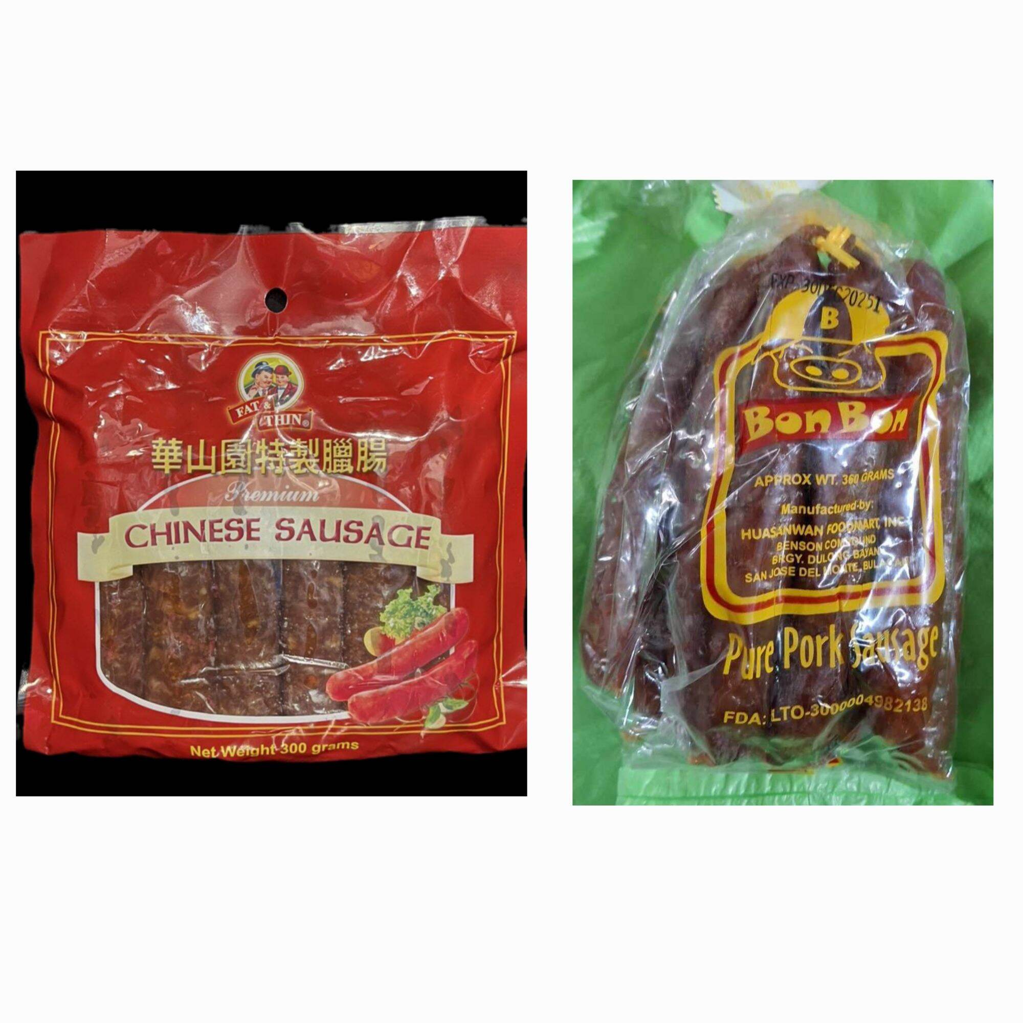 Fat & Thin or Bon Bon Brand Chinese Pork Sausage 300g (Chorizo Macau ...