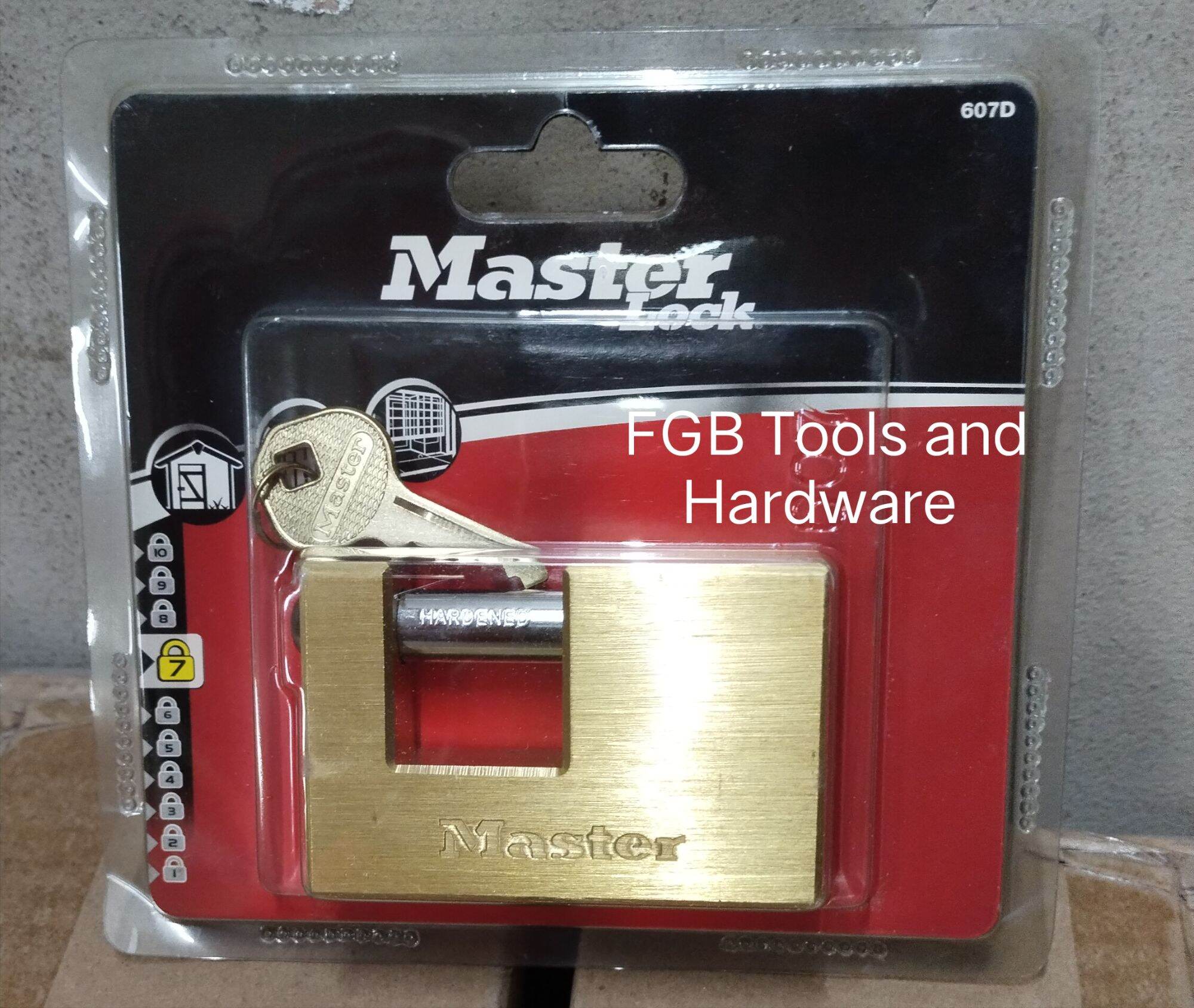 Master Lock rectangular body solid brass padlock with steel hardened ...