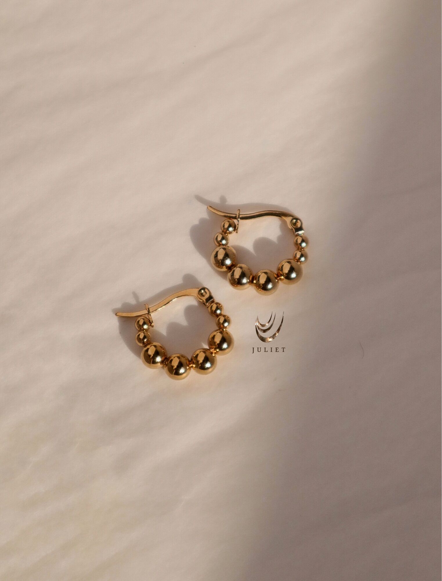 JULIET Small Bubble Hoop Earrings (High-quality Gold Plated Stainless ...