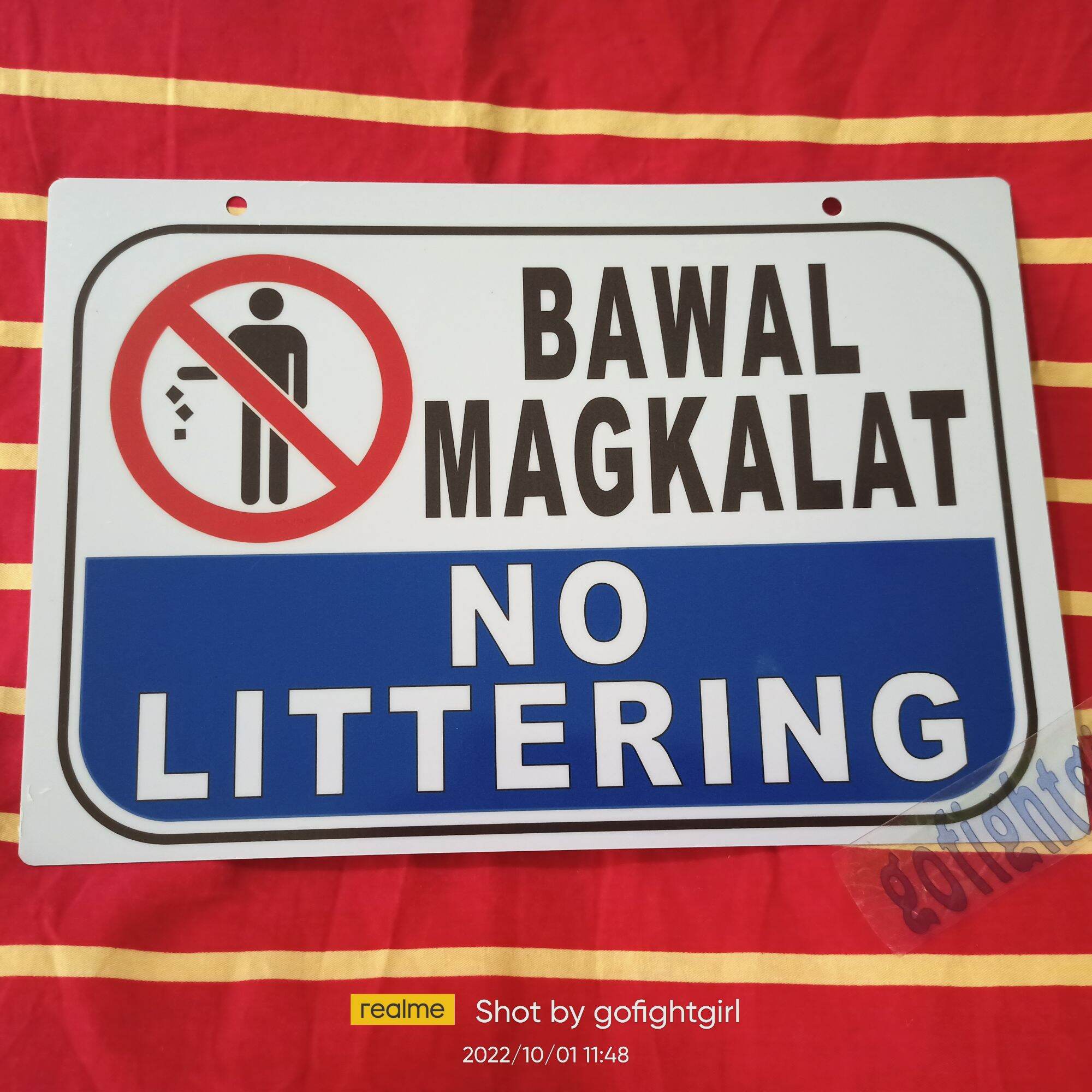 Bawal Magkalat No Littering Signage A4 Size PVC (Hard Plastic) | Lazada PH