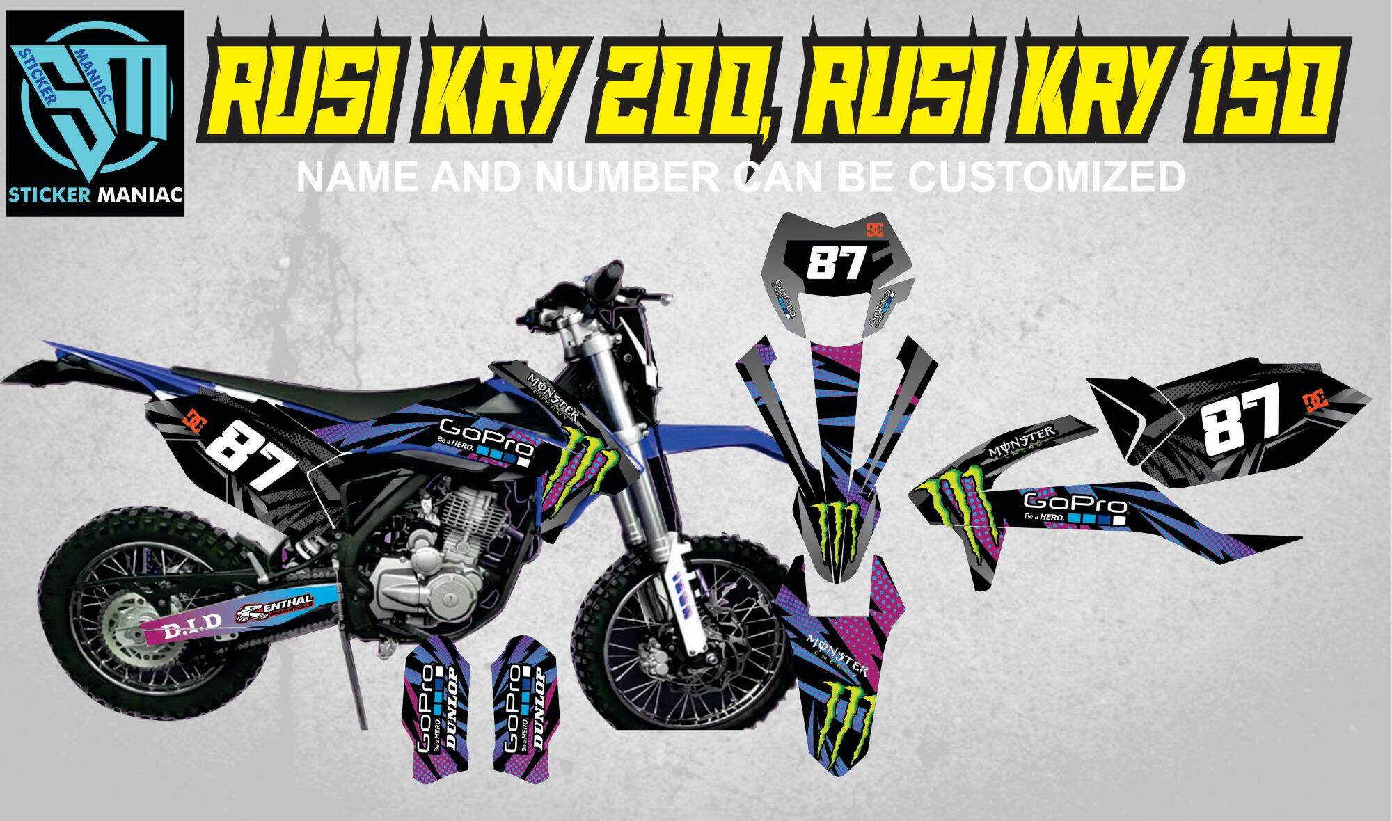 Rusi KRY 200, Rusi KRY 150 full body decals | Lazada PH