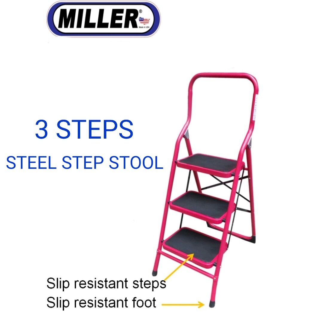 MILLER USA STEEL STEP STOOL 3 STEPS | Lazada PH