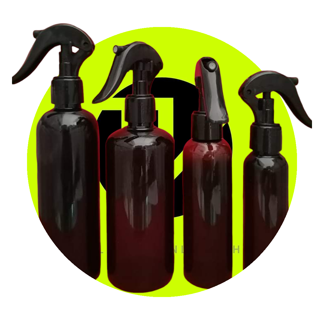 Amber Thick Plastic Bottle with Trigger Spray, Pump Dispenser, Pump ...