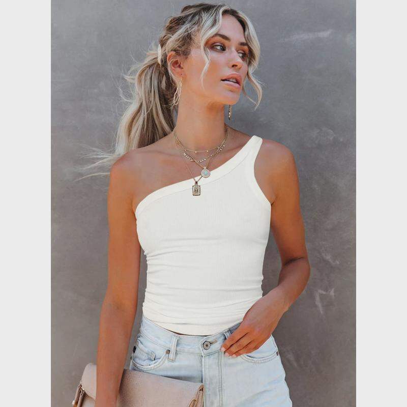 Sexy One Shoulder Thread Knitted Top Sexy Silm Shoulder Line Knitting ...