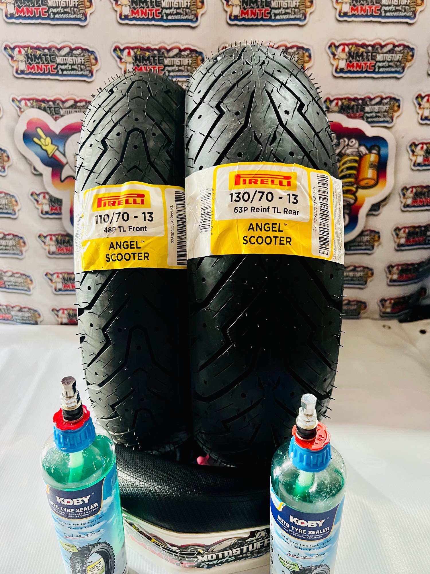 PIRELLI ANGEL SCOOTER 130/70/13 / 110/70/13 WITH FREE SEALANT AND TIRE ...