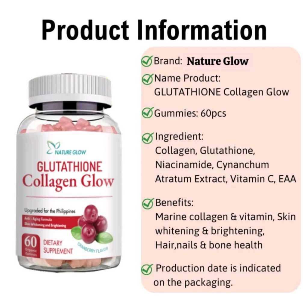 NATURE GLOW Glutathione Collagen Glow Korea Anti-Aging Whitening Skin ...
