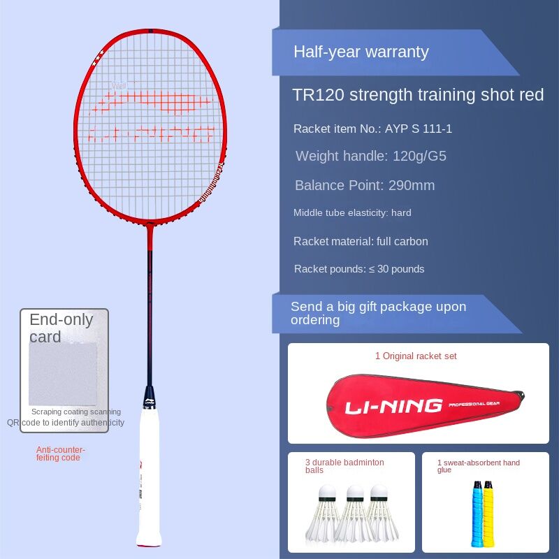 Li Ning Weighted Training Racket Full Carbon Fiber Wrist Strength ...