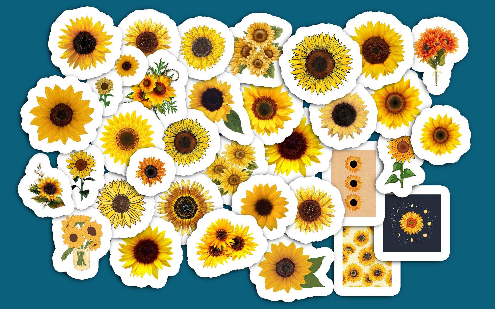 Sunflower Stickers Scrapbooking 50pcs | Lazada PH