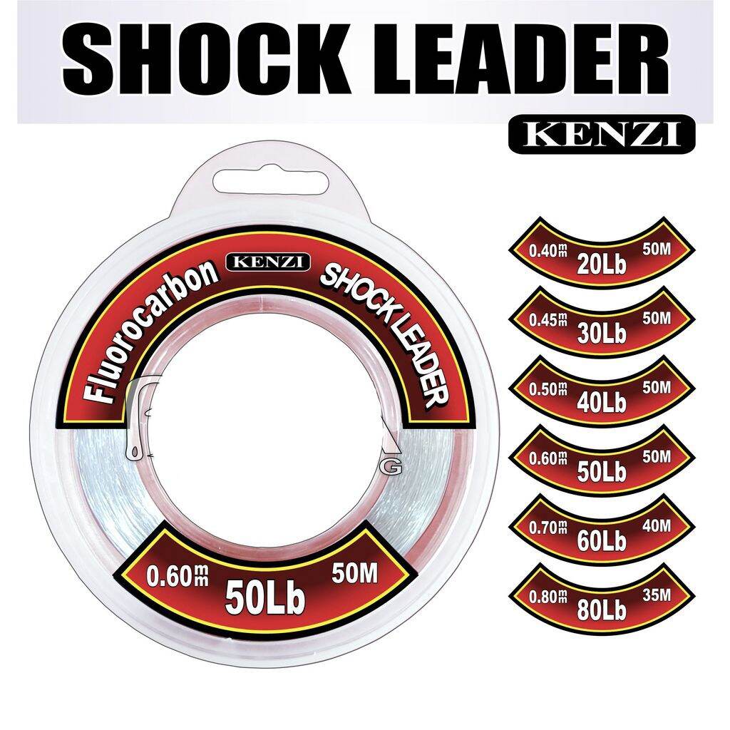 Shock Leader Kenzi Fluorocarbon 20LB-150LB Sea Fishing Lines jigging ...