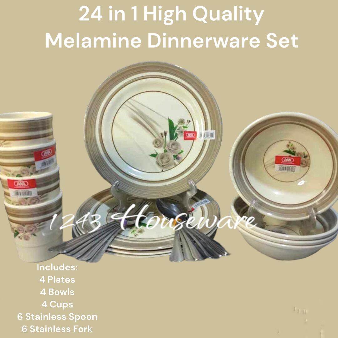 24 in 1 High Quality Melamine Dinnerware Set | Lazada PH