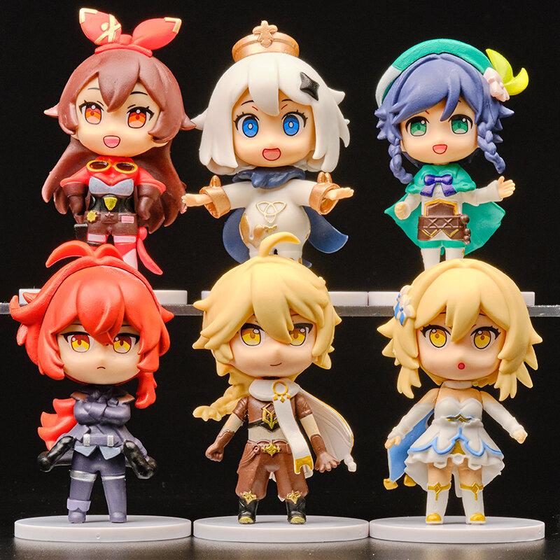Hot 6pcs/set Genshin Impact Anime Figure Game Cartoon Aether Lumine ...