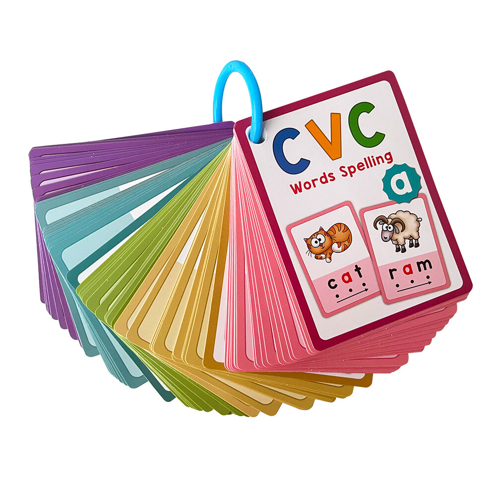 Kids CVC Words Learning Cards ESL Teaching Materials for Toddlers Sight ...
