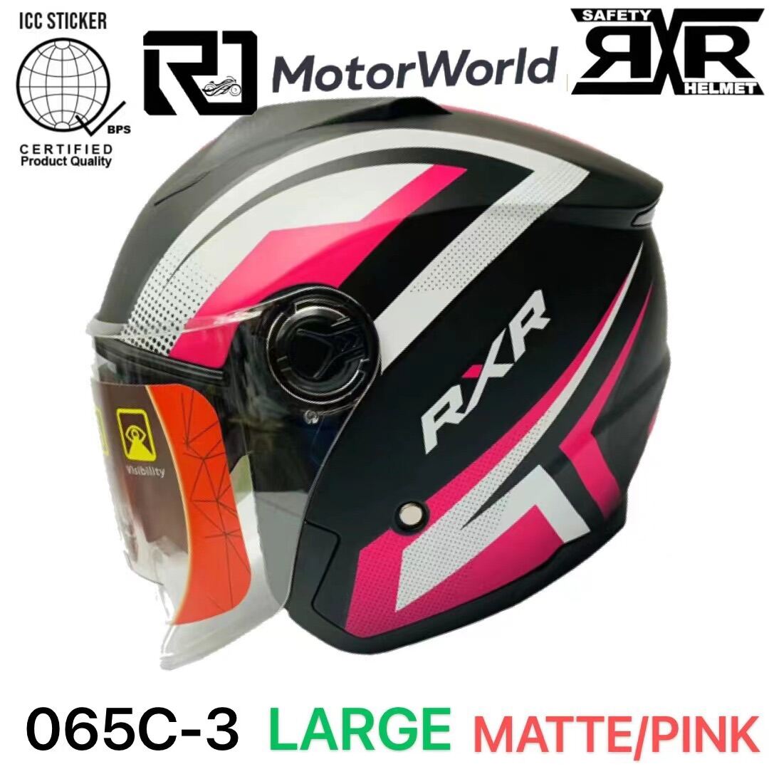 Rxr Half Face Dual Visor 065C-3 For Motorcycle With ICC (BPS) LARGE ONLY | Lazada PH