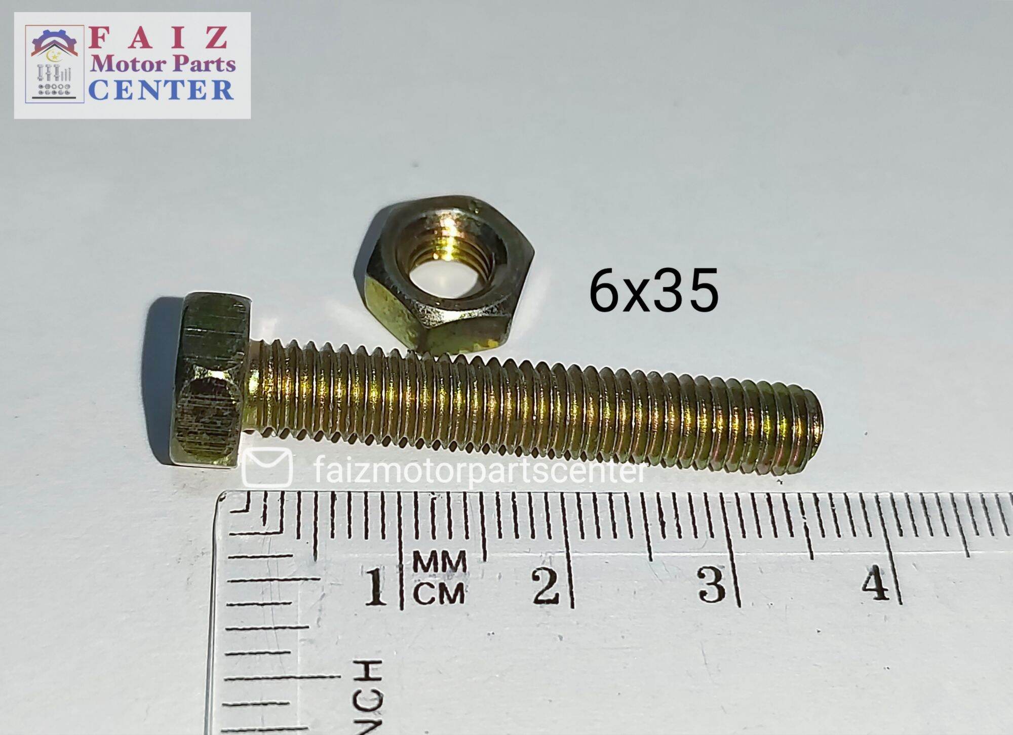 BH 6x25mm,6x30mm,6x35mm,6x40mm GOLD PLATED HEX BOLT WITH NUT (Tetanized ...