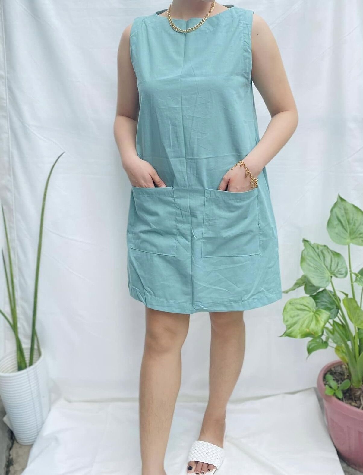 Mariella Dress - Cotton Linen Dress - Dress with Pocket