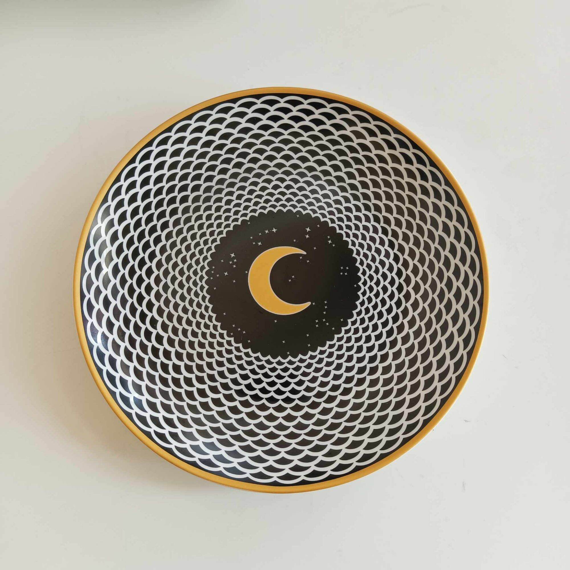 Geometric Pattern Decorative Wall Plates & Jar with Lid Cover 8 Inches ...