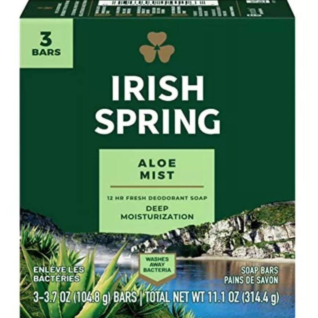 3 bars Irish Spring Original Scent Aloe Mist Icy Blast 3pcs Bar Soap ...
