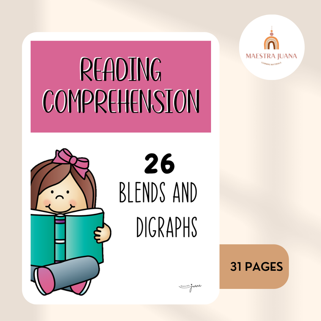 BLENDS AND DIGRAPHS READING COMPREHENSION | KIDS PRACTICE READING BOOK ...