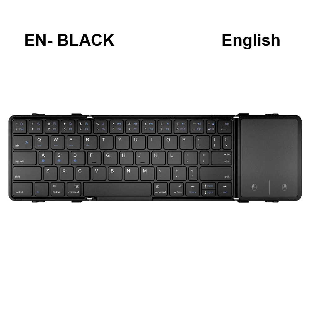 AVATTO Bluetooth Touchpad Foldable Wireless Keyboard Tri-Folded Ultra ...