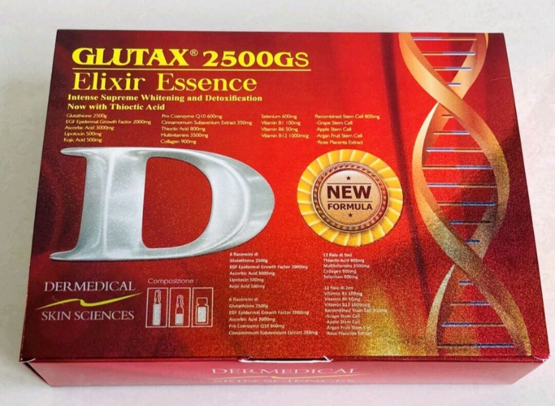 Glutax 2500Gs Elixir Essence push set free sterile water butterfly ...