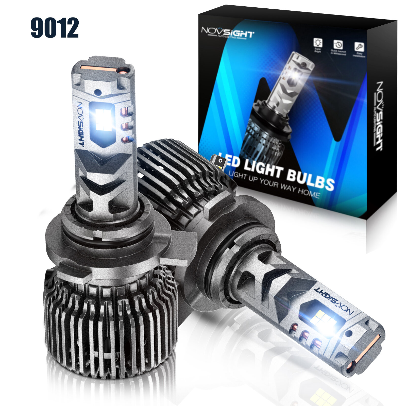 Novsight New Arrival N75 9012 HIR2 Car LED Headlight Bulb 20000LM 100W ...