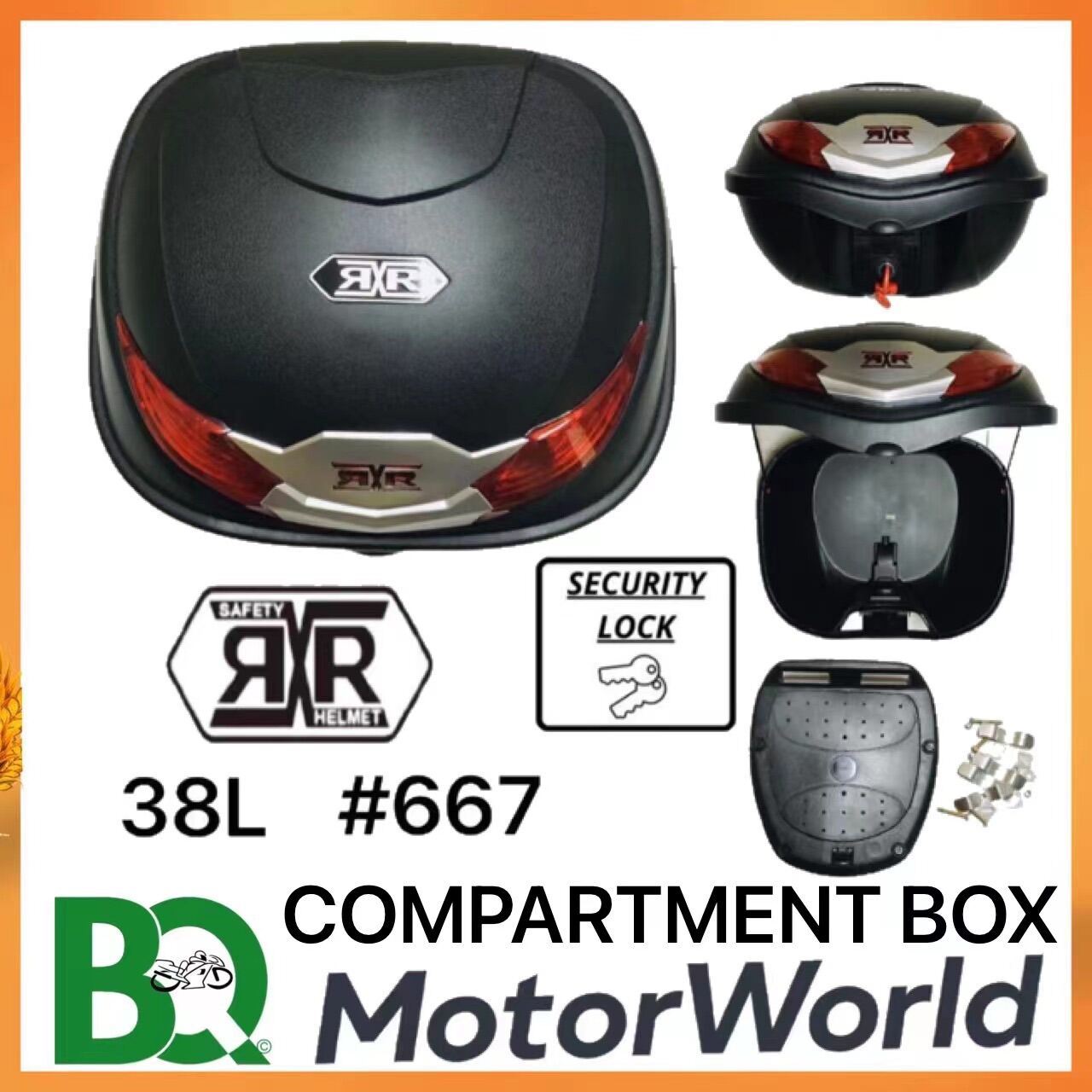 COMPARTMENT BOX RXR 38L #667 SILVER/RED | Lazada PH