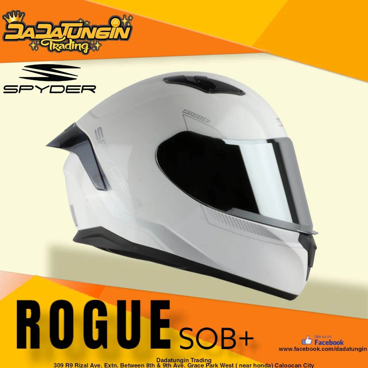 SPYDER Rogue PD SOB+ Fullface Dual Visor Helmet w/ Free Extra Clear ...