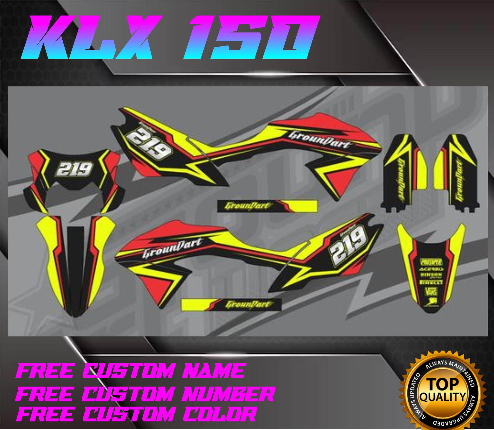 Kawasaki KLX 150 decals stickers, laminated | Lazada PH